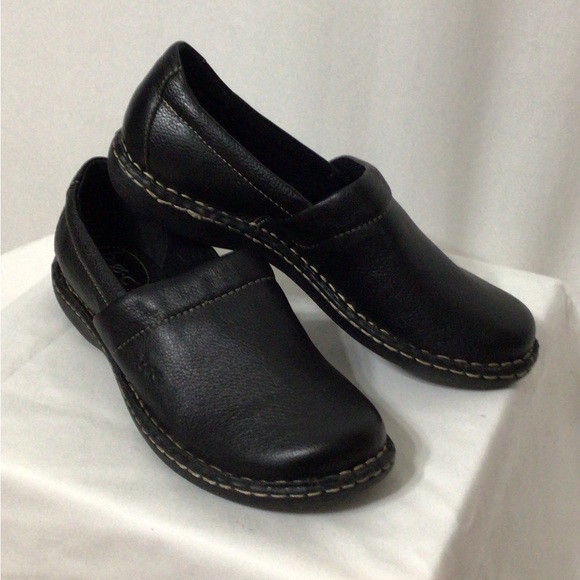 b.o.c. | Shoes | Boc Born Concept Black Leather Slipon Clog | Poshmark